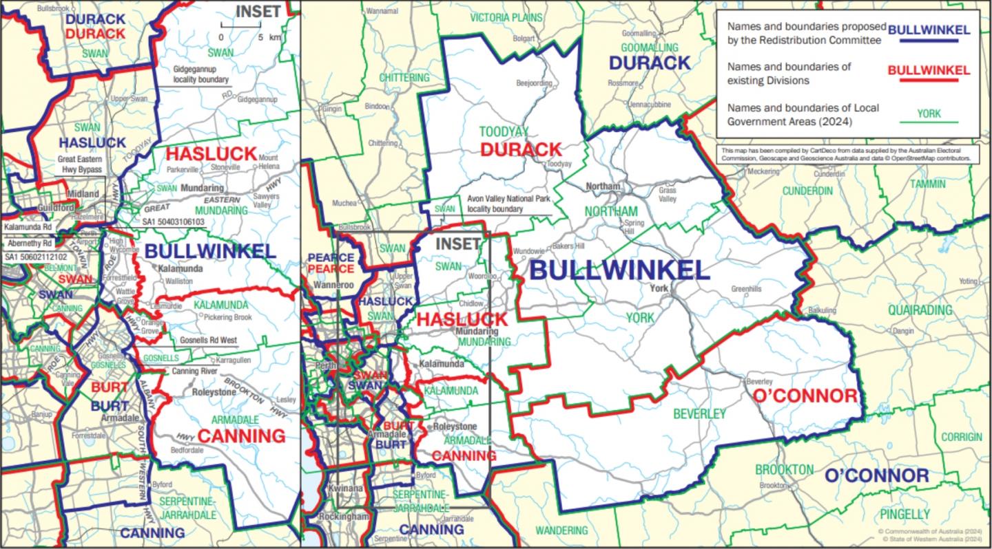 AEC proposes Bullwinkel WA electorate